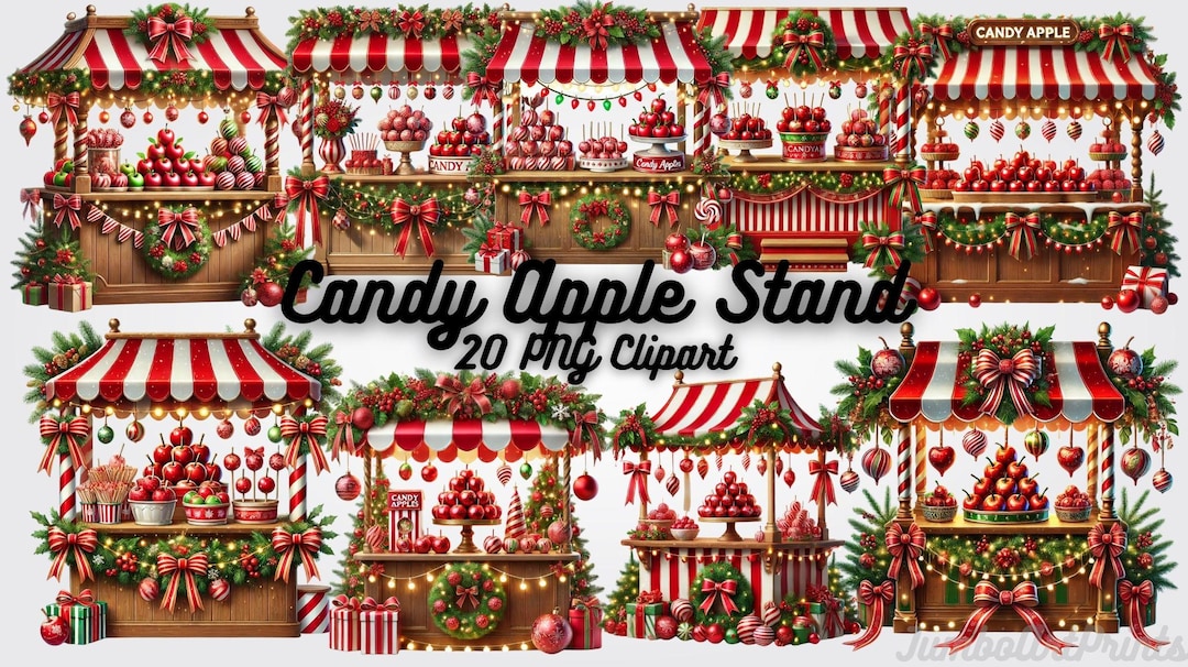 Candy Apple Stand PNG Set – 20 Festive Holiday Illustrations - Etsy