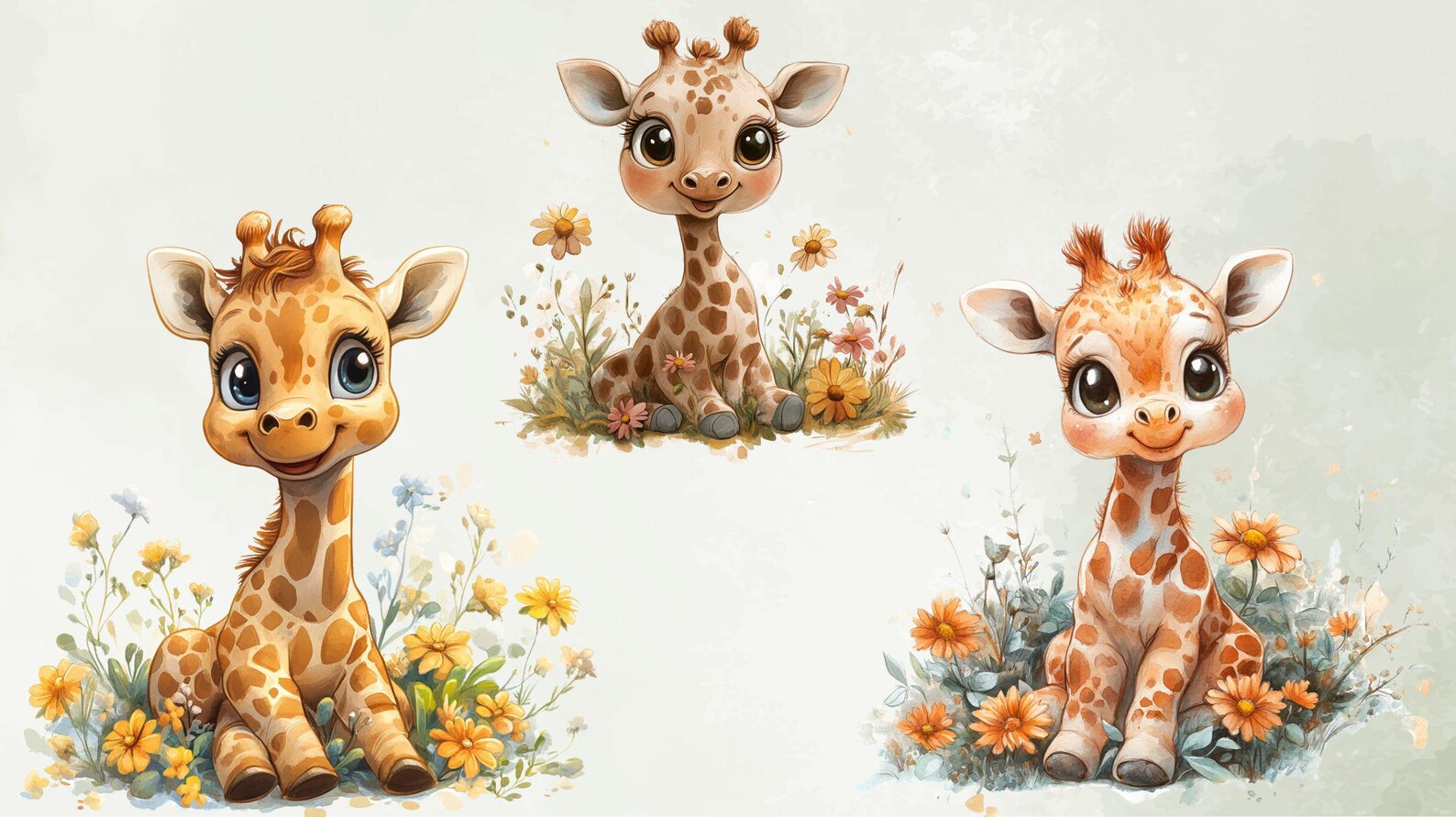 40 Cute Giraffe Clipart , Baby Giraffe PNG, Floral Giraffe Clipart ...