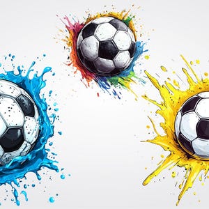30 Watercolor Soccer Ball Clipart Pngs: Sports Art (digital Download ...