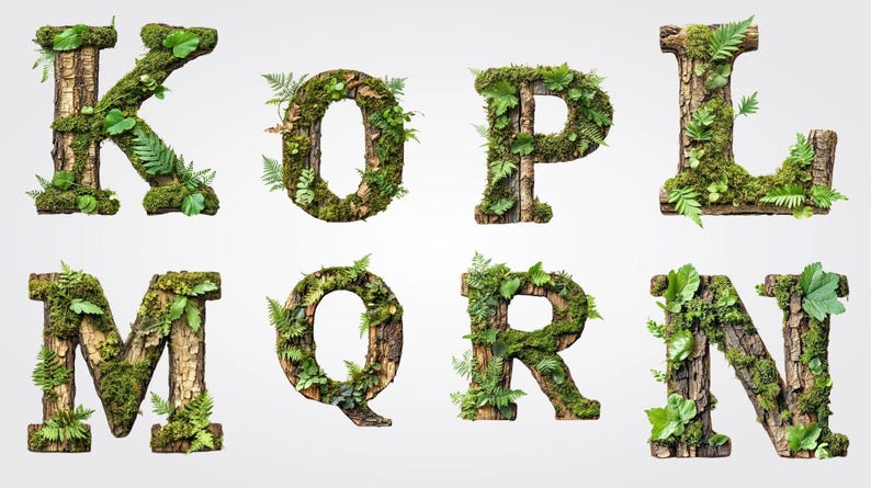 Rustic Wood Alphabet Clipart: 26 PNG Letter Graphics (digital Designs ...