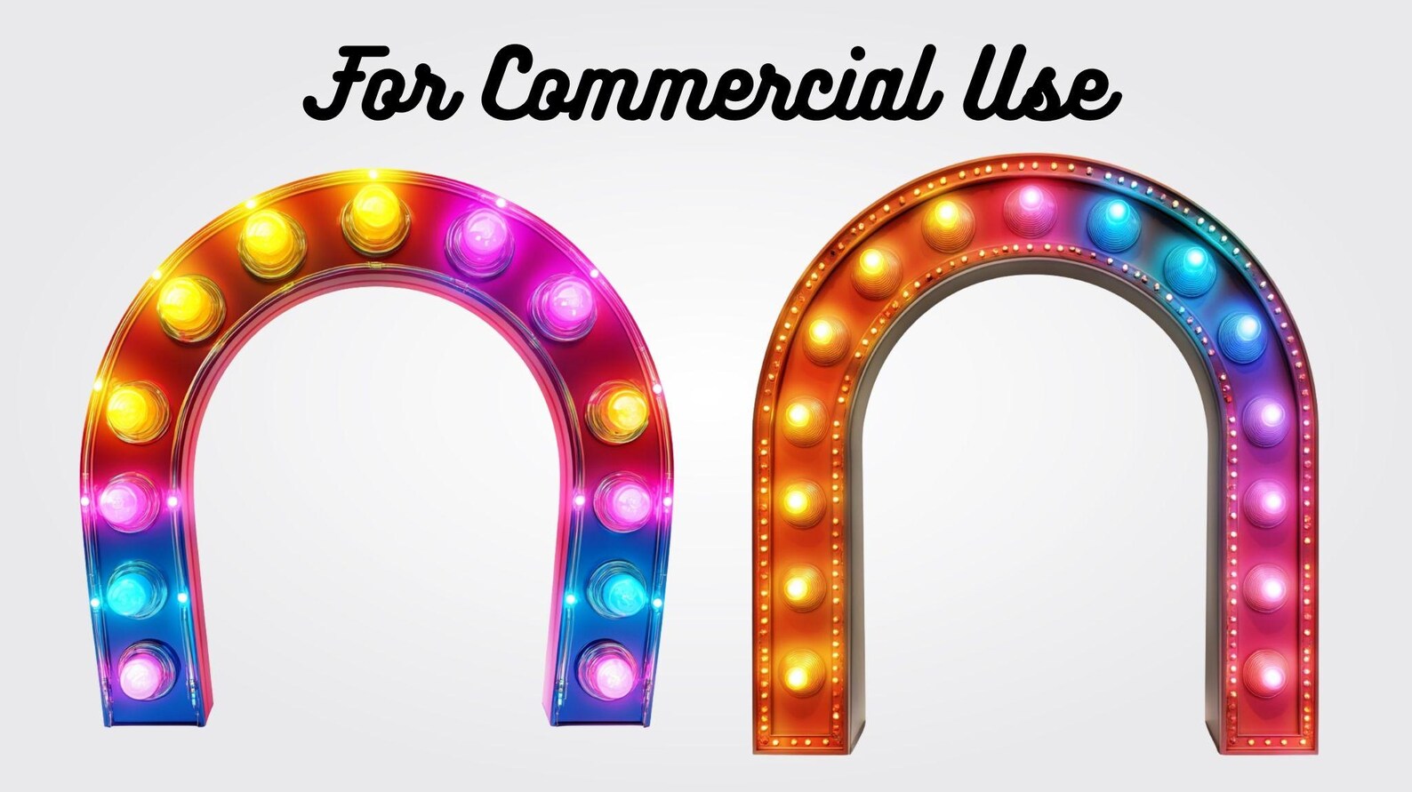 Colorful Carnival Marquee Arch Clipart, 35 PNG Party Sign, Retro ...