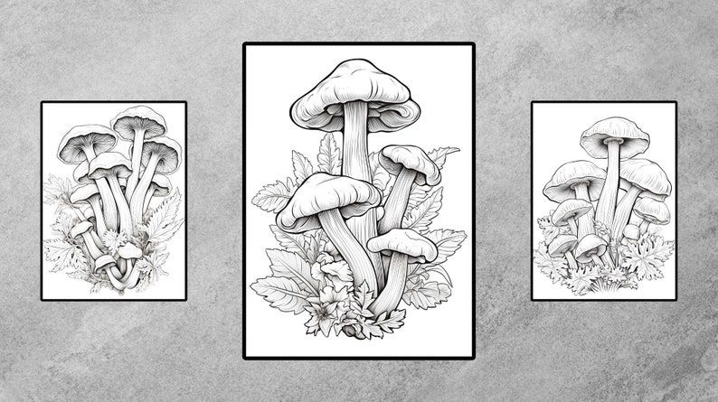 60 Blooming Mushroom Coloring Pages - Adult and Kids Coloring Book ...