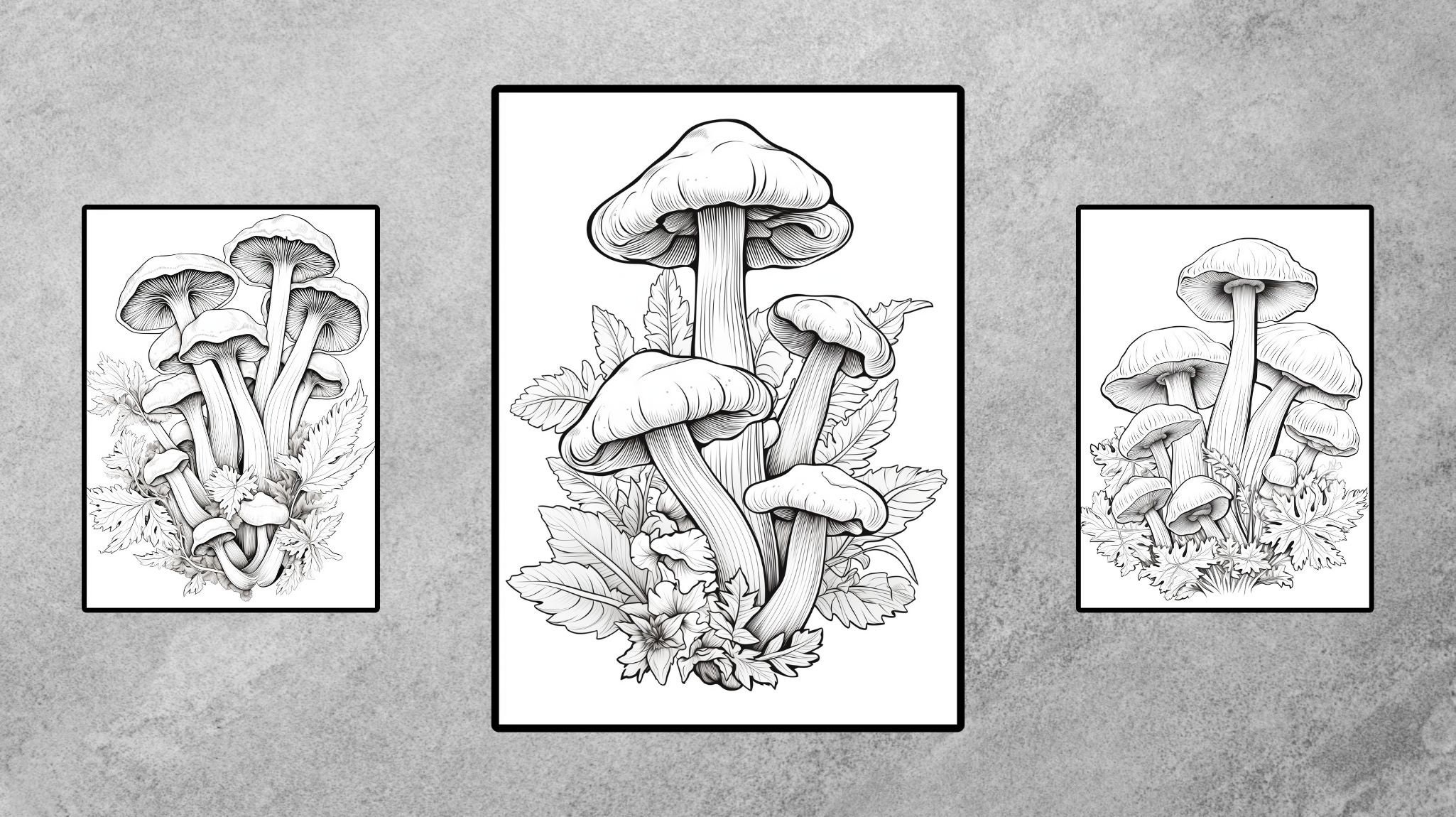 60 Blooming Mushroom Coloring Pages Adult and Kids Coloring Book ...
