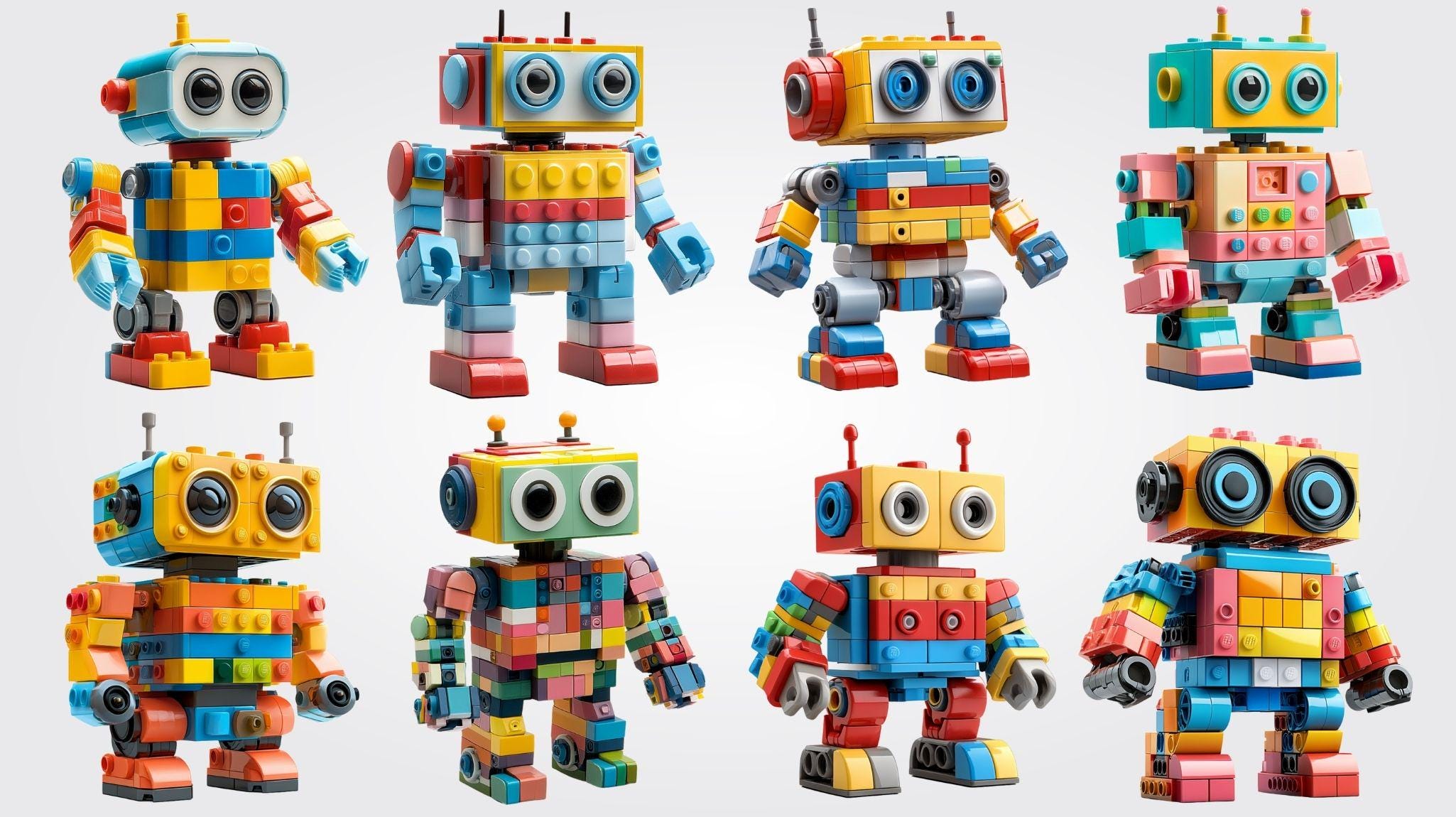 Brick-built Toy Robot Clipart, Retro Robot PNG, Robotic Cartoon Clipart ...