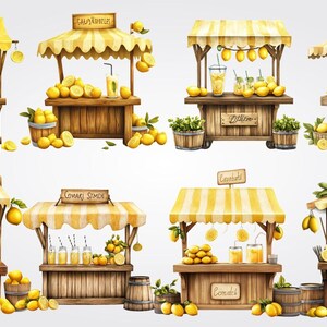 Lemonade Stand Clipart: Summer Citrus Illustrations (digital Use) - Etsy