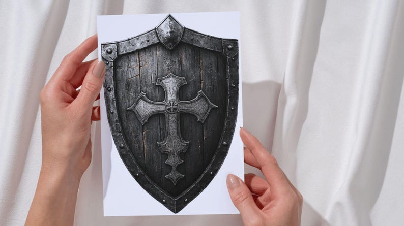 Gothic Knight Shield Clipart PNG, Medieval Armor Digital Download ...