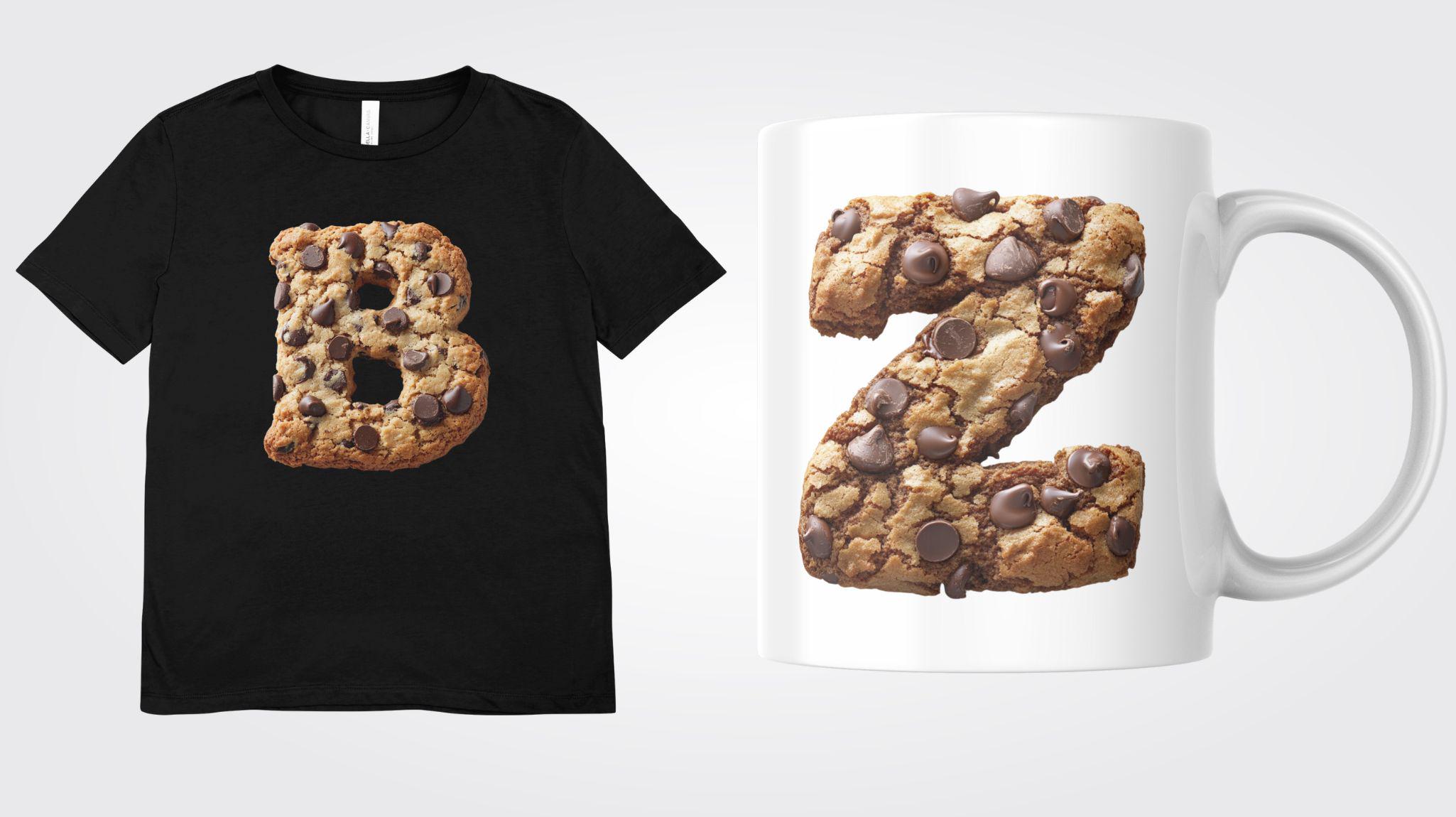 26 Chocolate Chip Cookies Alphabet Clipart, High-quality PNG Cookie ...