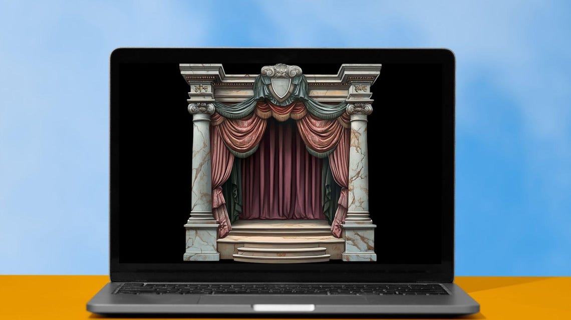 Ancient Theater Stage Clipart: Vintage Greek & Roman Backdrops (digital ...