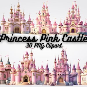 Princess Pink Castle Clipart, Fairytale Castle PNG, Magical Kingdom ...