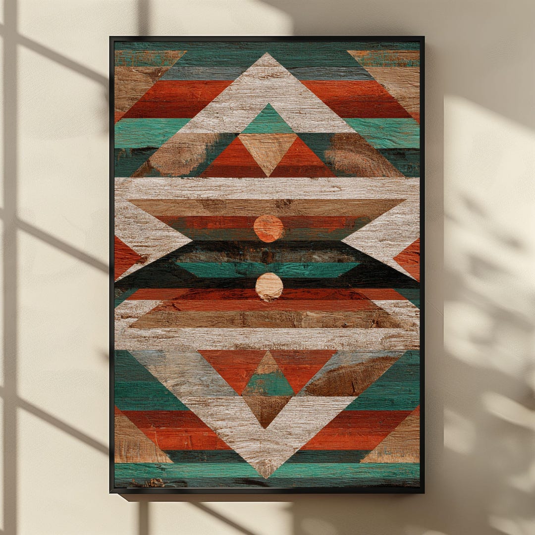 Tribal Geometry Wall Art: Layered Texture Abstract Print (JPG Digital ...