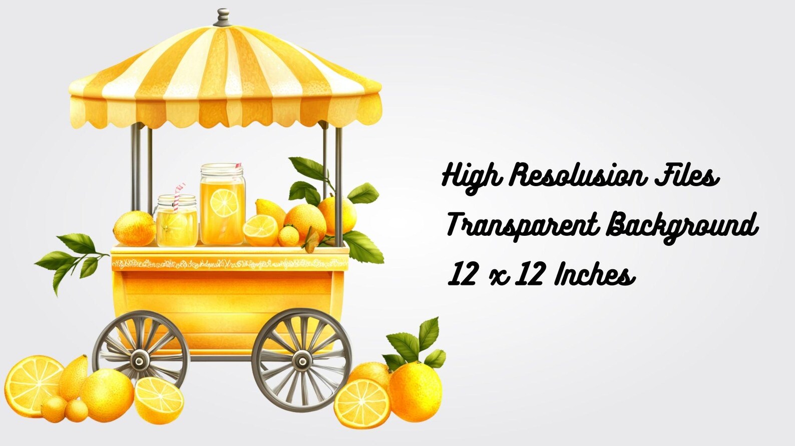 Vintage Lemonade Cart Clipart: Summer Market Stall PNG (digital ...