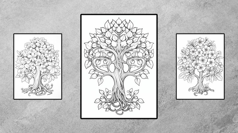 60 Tree of Life, Coloring Grayscale Pages, Coloring Pages for Adults ...