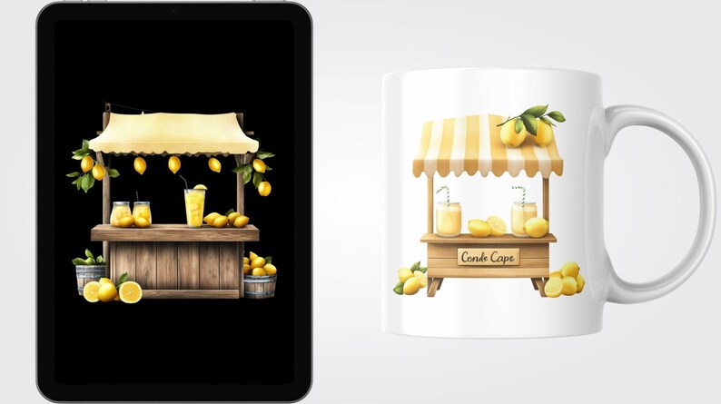 Lemonade Stand Clipart, Citrus Clipart, Summer Stand Illustrations ...