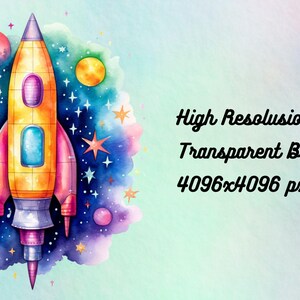 Rocket Ship Clipart, Space PNG Images (digital Download) - Etsy