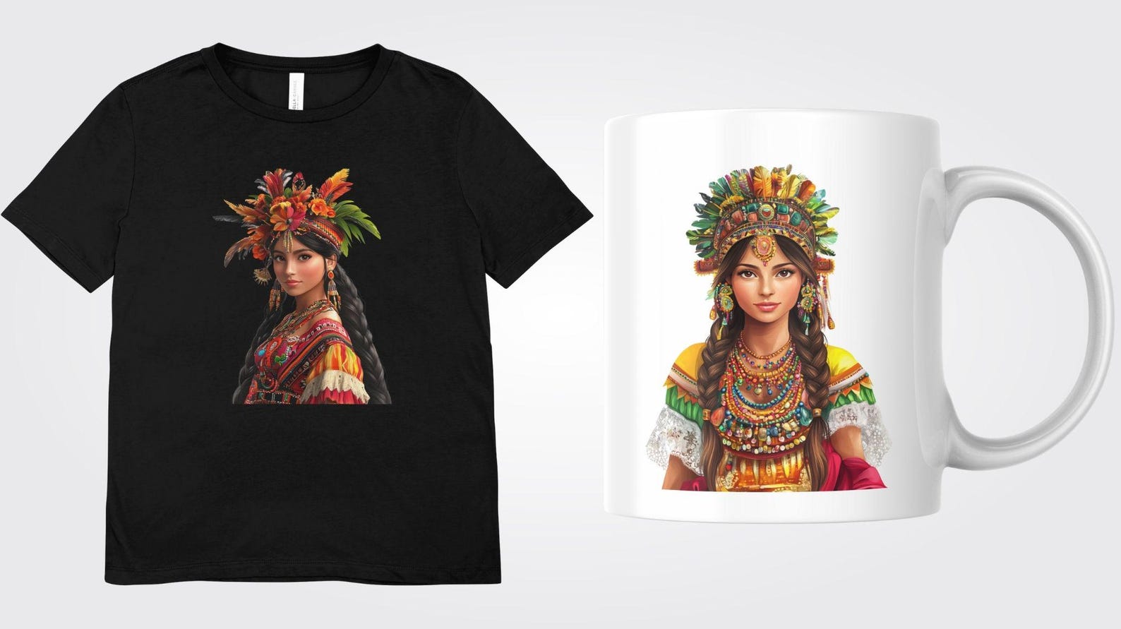 Inca Princess Clipart, Tribal Girl PNG, 30 Pngs of Tribal Girl Art for ...