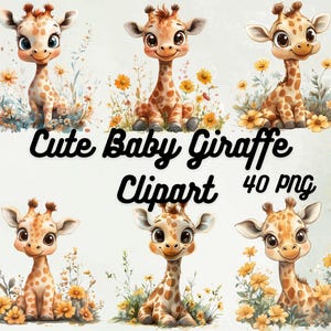 40 Cute Giraffe Clipart , Baby Giraffe PNG, Floral Giraffe Clipart ...