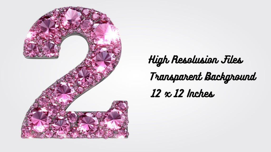 10 Pink Diamond Number Clipart, High-quality PNG Images of Sparkling ...