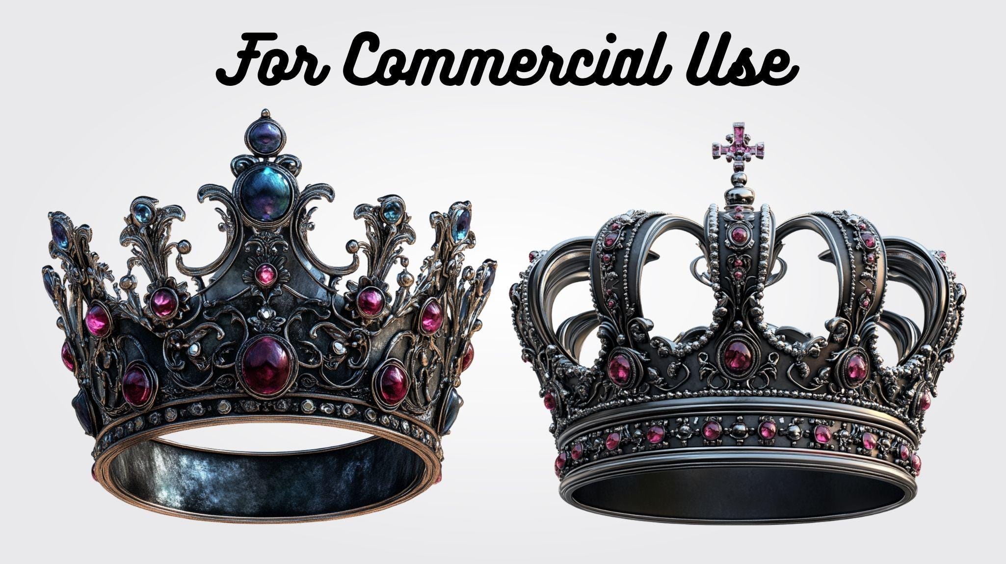 Dark Gothic Crown Clipart: Royal PNG Images (digital Download, 25pc - Etsy