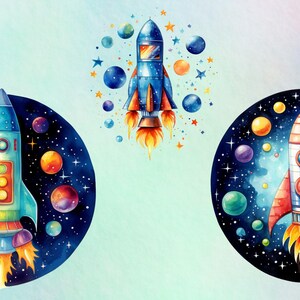 Rocket Ship Clipart, Space PNG Images (digital Download) - Etsy