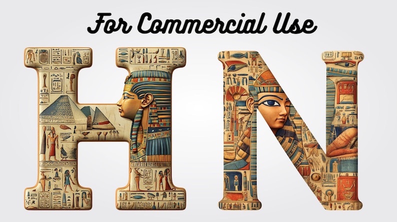 26 Egyptian Alphabet Clipart, Letter Clipart, High-quality PNG, Perfect ...