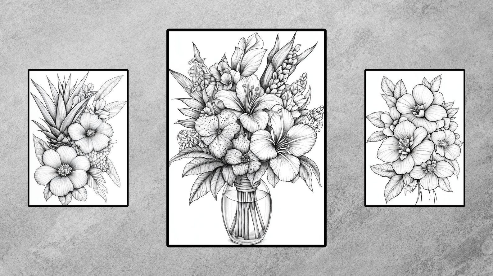 50 Tropical Flowers Coloring Pages,beautiful Illustrations, Flower ...
