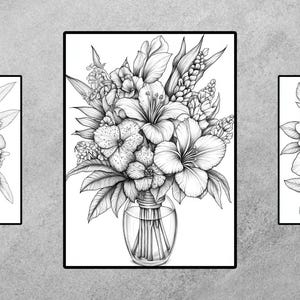 50 Tropical Flowers Coloring Pages,beautiful Illustrations, Flower ...