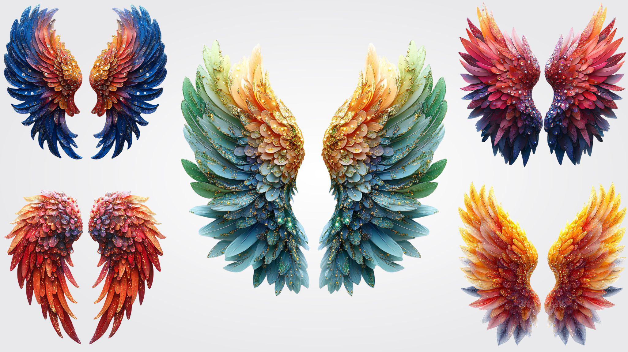 18 Sparkly Angel Wings Clipart, High-quality PNG Images With Glitter ...