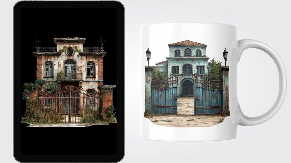 Haunted Orphanage Clipart: Gothic Horror PNG Images (digital Download ...