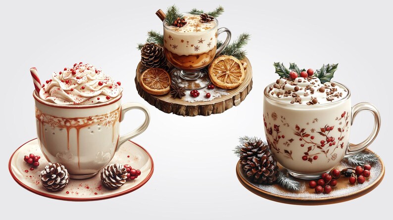 Christmas Drinks Clipart: 25 Festive PNG Graphics (commercial Use) - Etsy