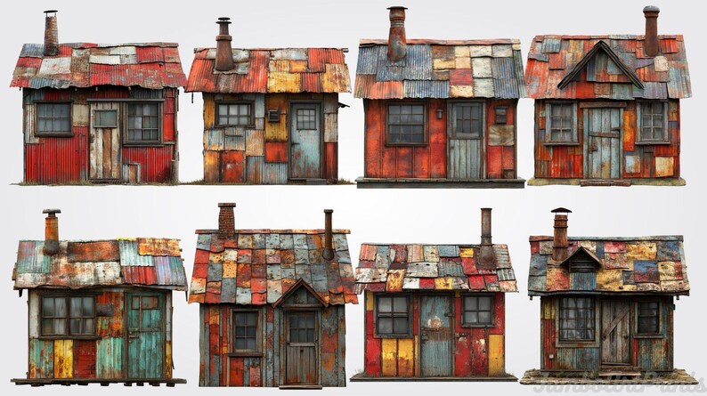 Rusty Metal Shanty Clipart: Industrial Grunge PNG (digital Download) - Etsy