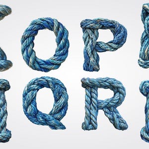Blue Rope Alphabet Clipart: Nautical PNG Letters (digital Download) - Etsy