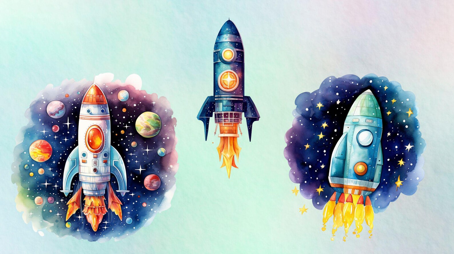 Rocket Ship Clipart, Space PNG Images (digital Download) - Etsy