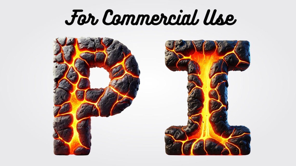 Lava Alphabet Clipart: 26 Stone Letter PNG Images (12x12 Inch) - Etsy