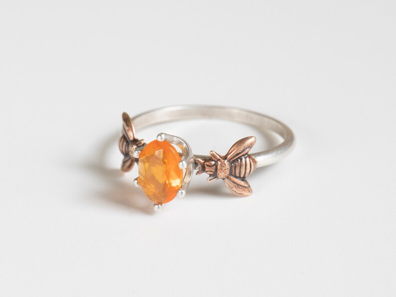 Opal Bee Ring, Honeybee Ring, Bee Jewelry With Gemstone, Apiarist Ring ...