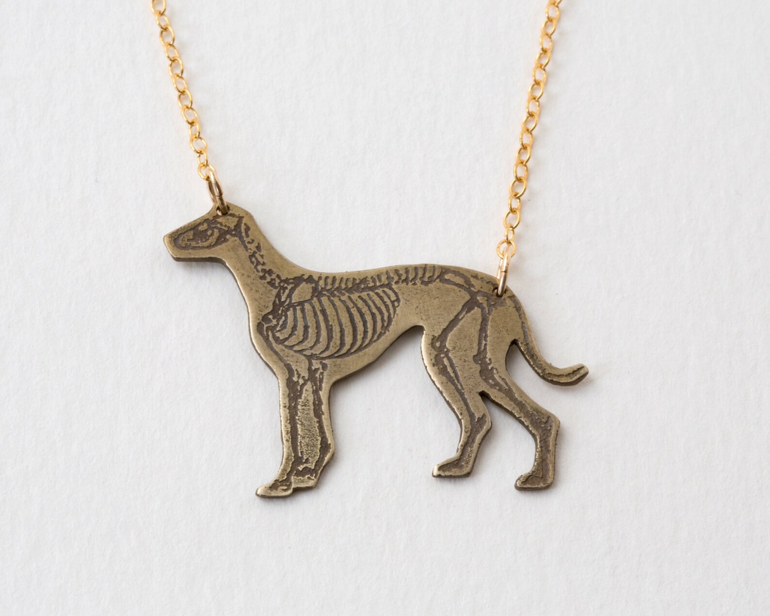 Greyhound Necklace Dog Necklace Skeleton Necklace Silver - Etsy