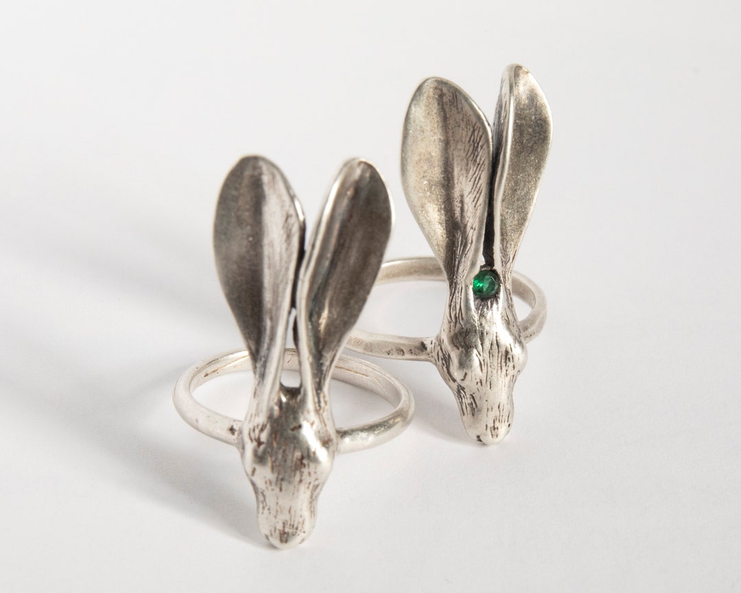 Hare or Rabbit Ring, Hand-carved Jewelry in Silver or Gold With ...