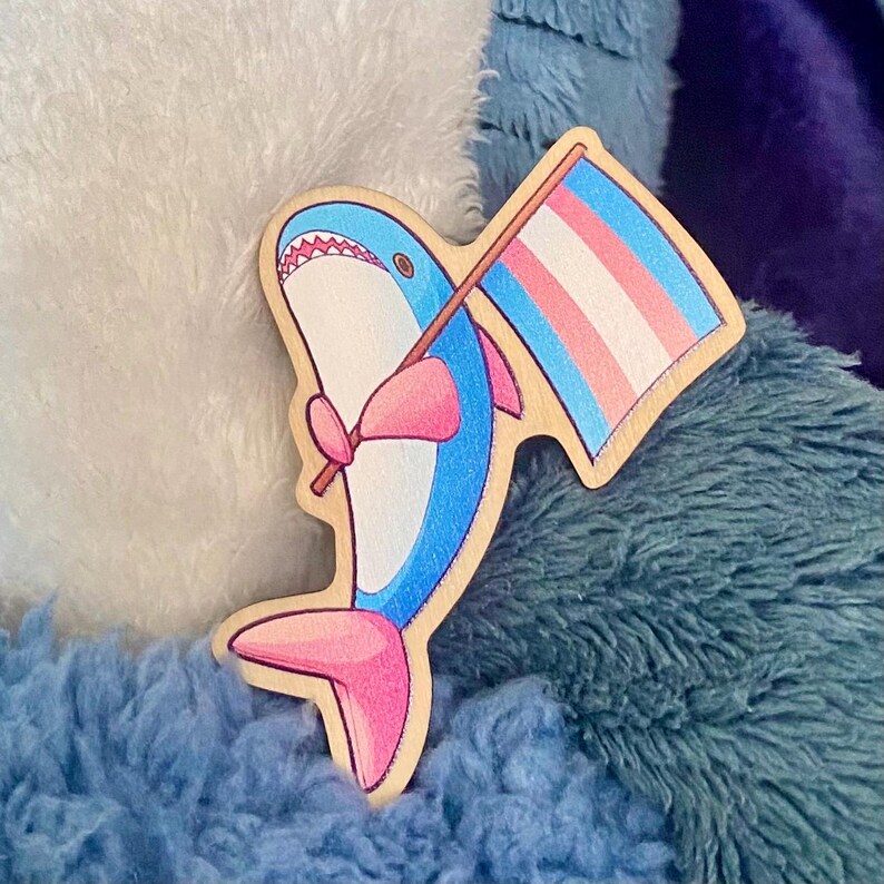 Wooden Blåhaj Pride Pins - Etsy