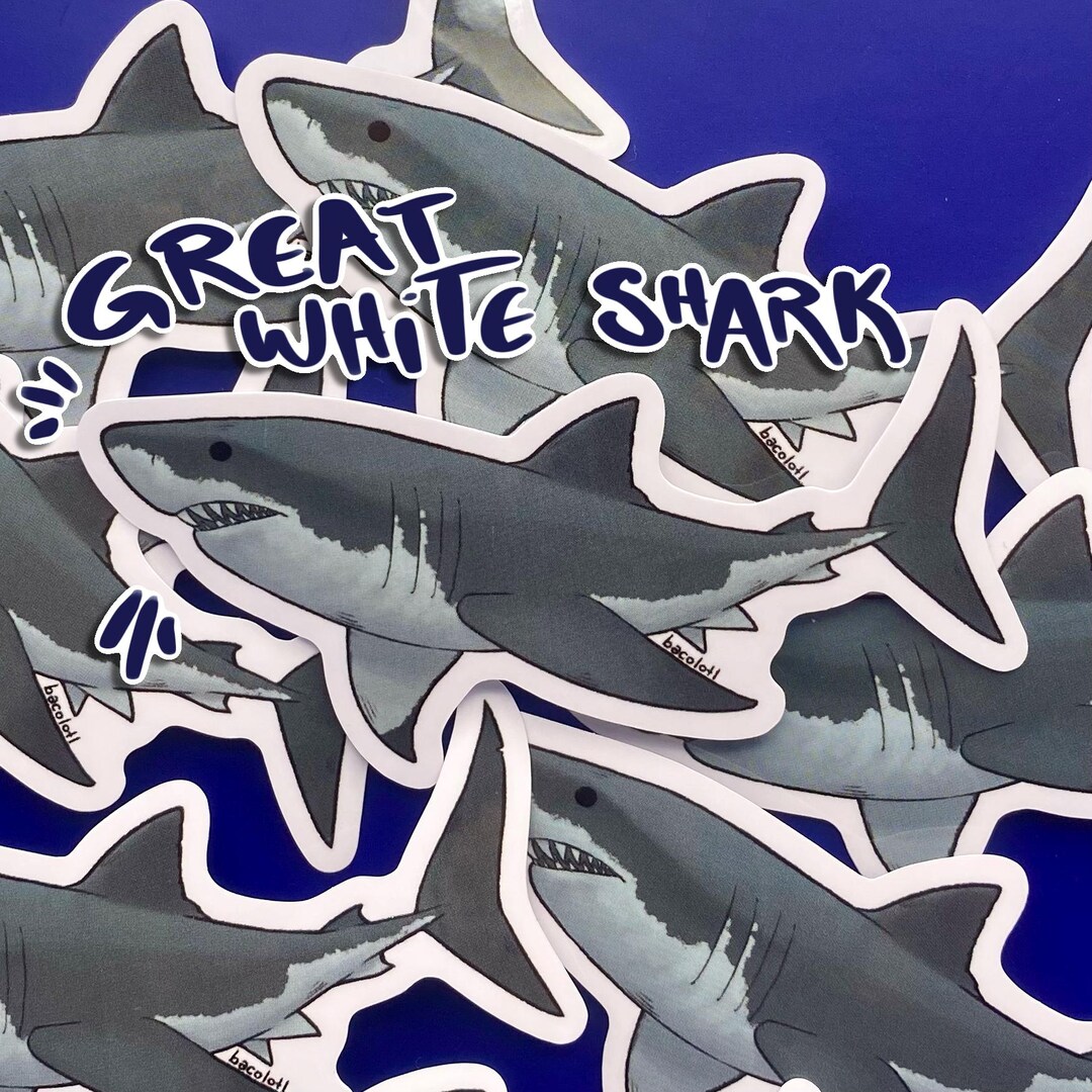 Great White Shark Vinyl Sticker - Etsy