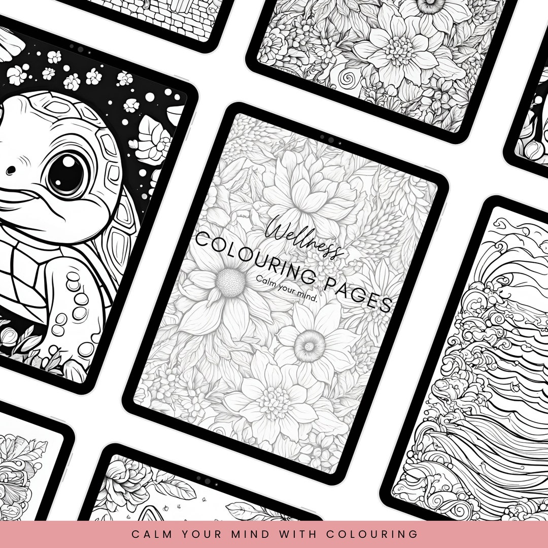 Wellness Colouring Printable Pages - Etsy