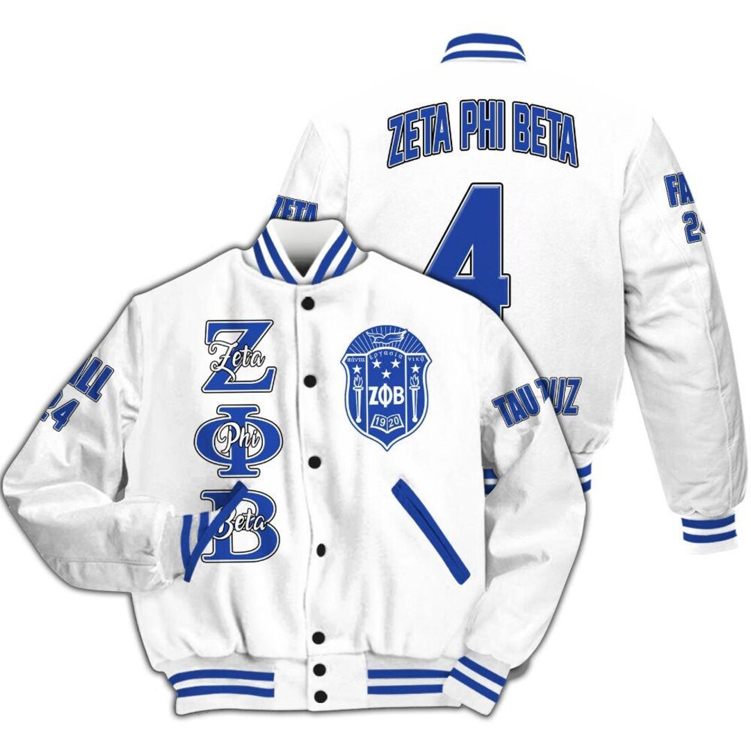 Zeta Phi Beta Custom Varsity Jacket, Personalized Your Z Phi B White ...