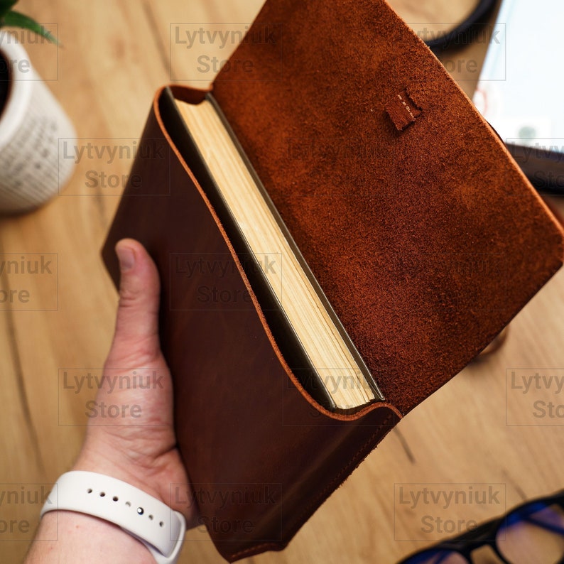 Leather Bible Sleeve Cover, Large Bible Case, Christian Book Cover ...
