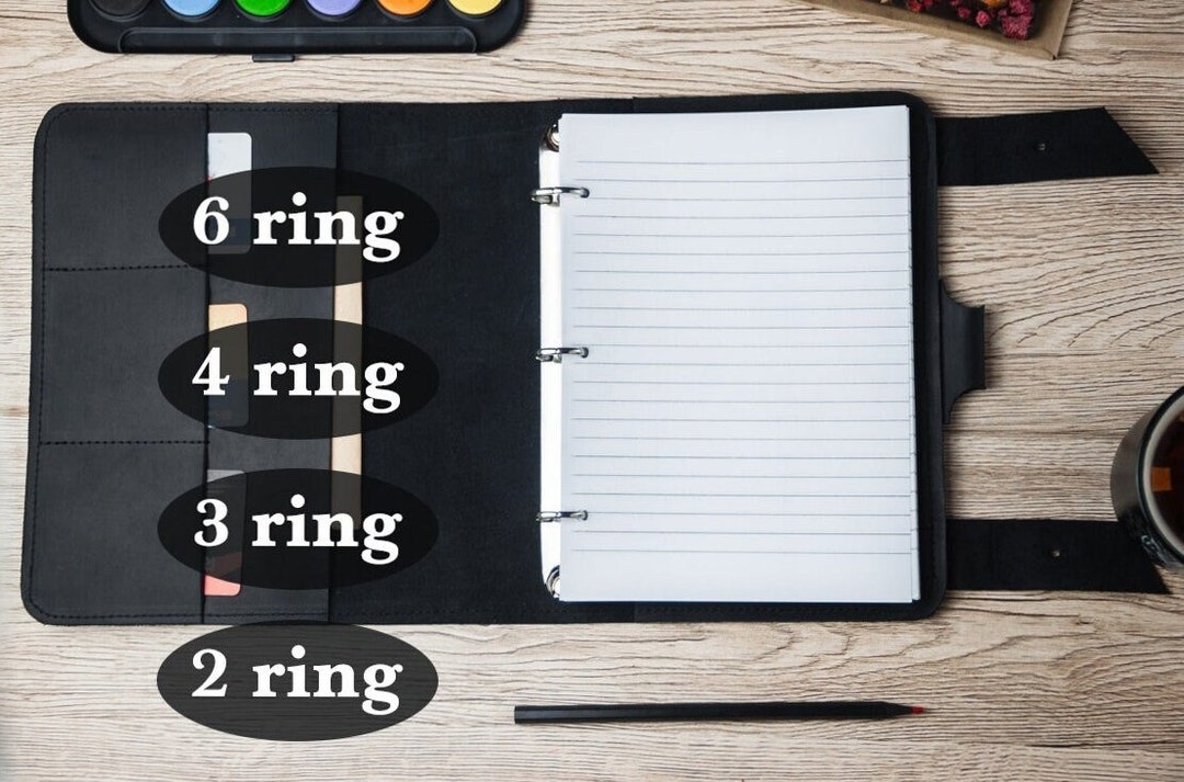 Leather 4 Ring Binder, Leather Binder A5, Custom 2 Ring Binder ...