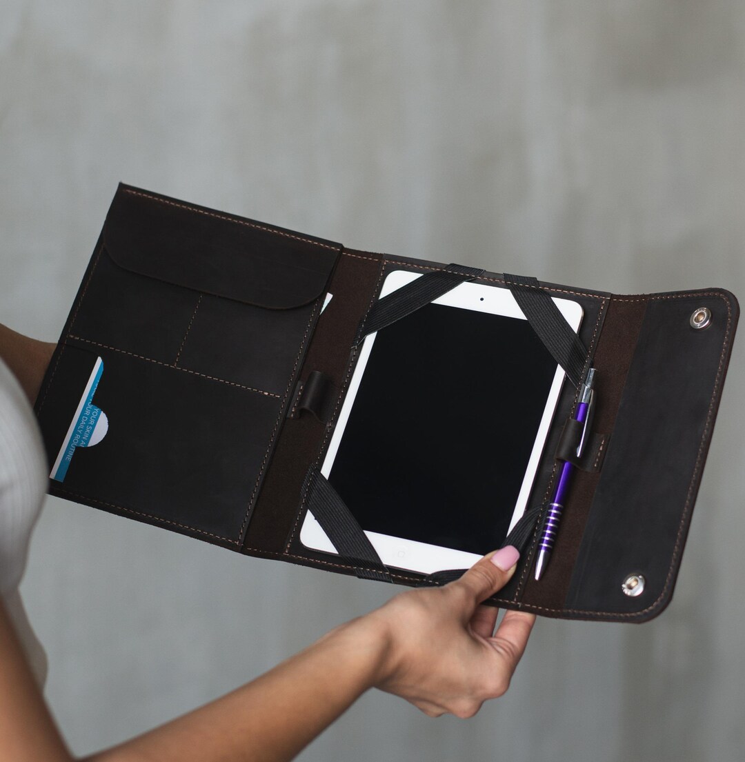 IPad Portfolio Case Notepad, Leather iPad Cover Pen Holder, iPad Pro 12 ...