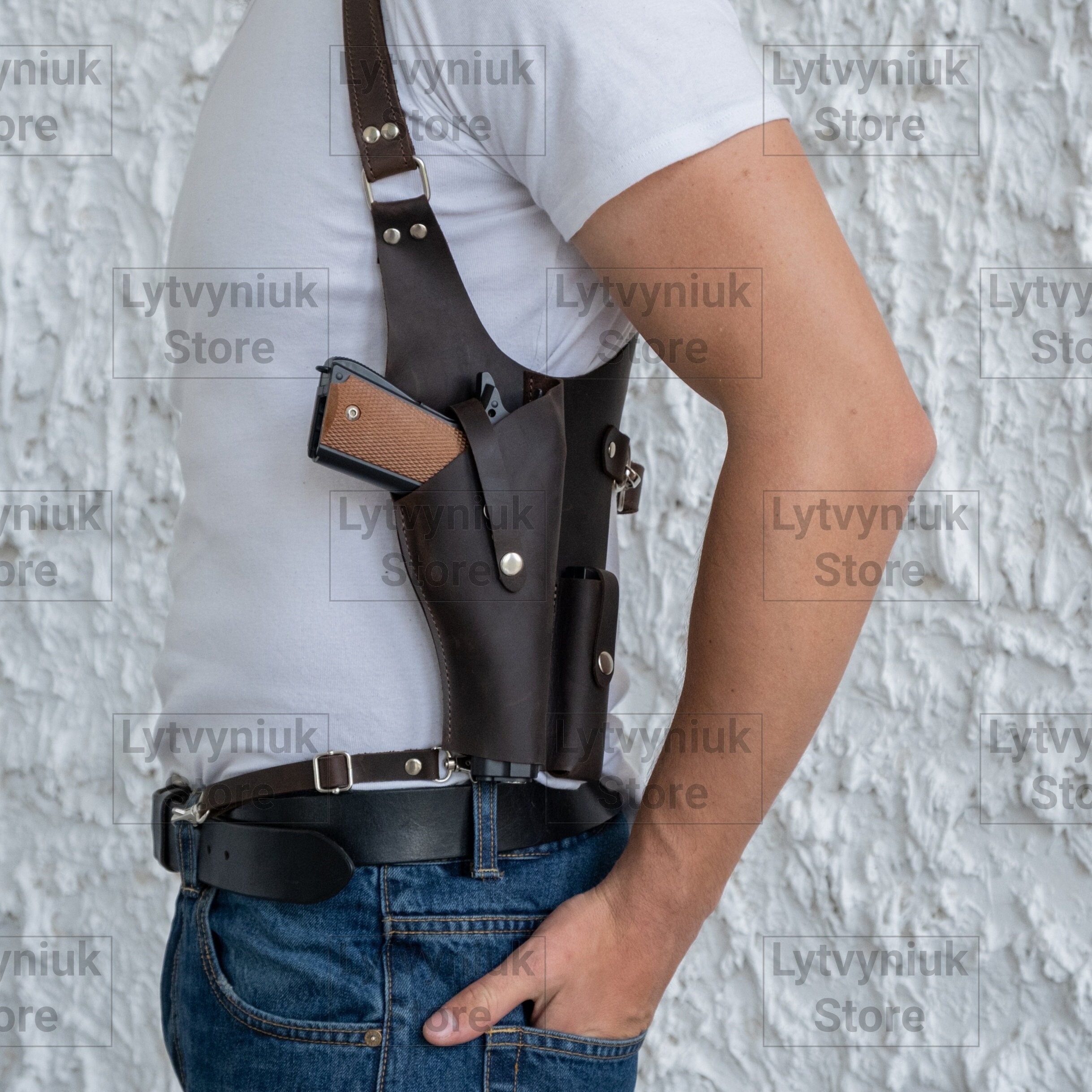 Shoulder Gun Holster, Glock 26 Holsters, Leather Gun Holster, Glock 17 ...
