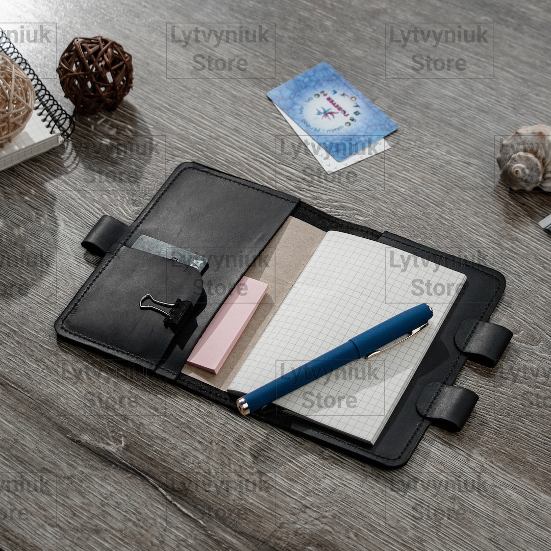 Personalized Field Notes Holder, Leather Field Notes Cover With Pen ...