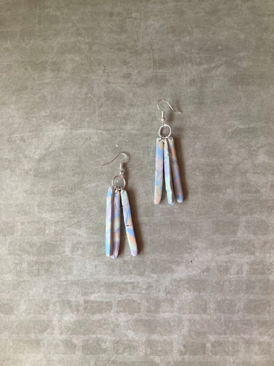 Polymer Clay Rainbow Sherbet Stick Dangle Earrings - Etsy
