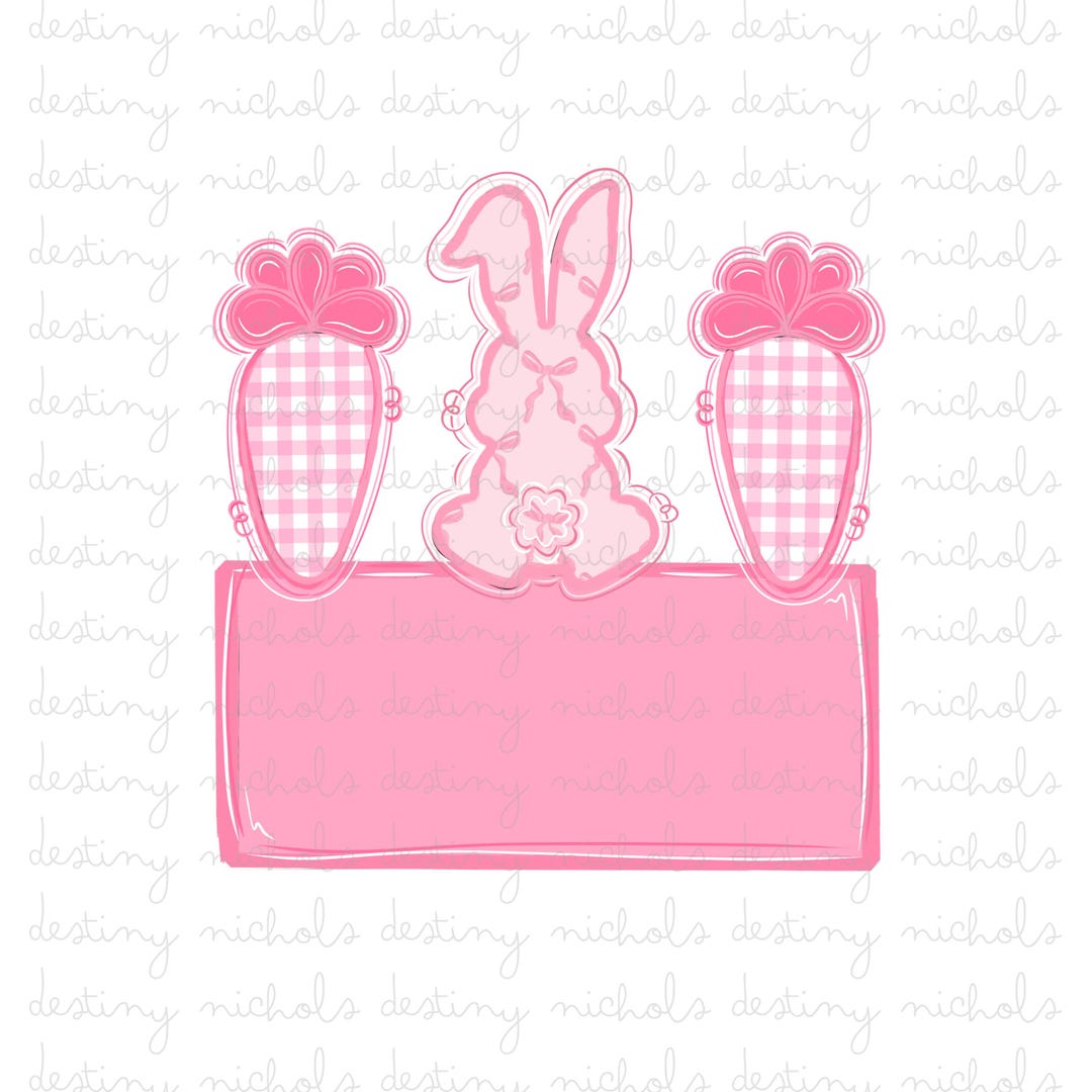 Easter Bunny Name Plate PNG Digital Download Hand Drawn Name ...