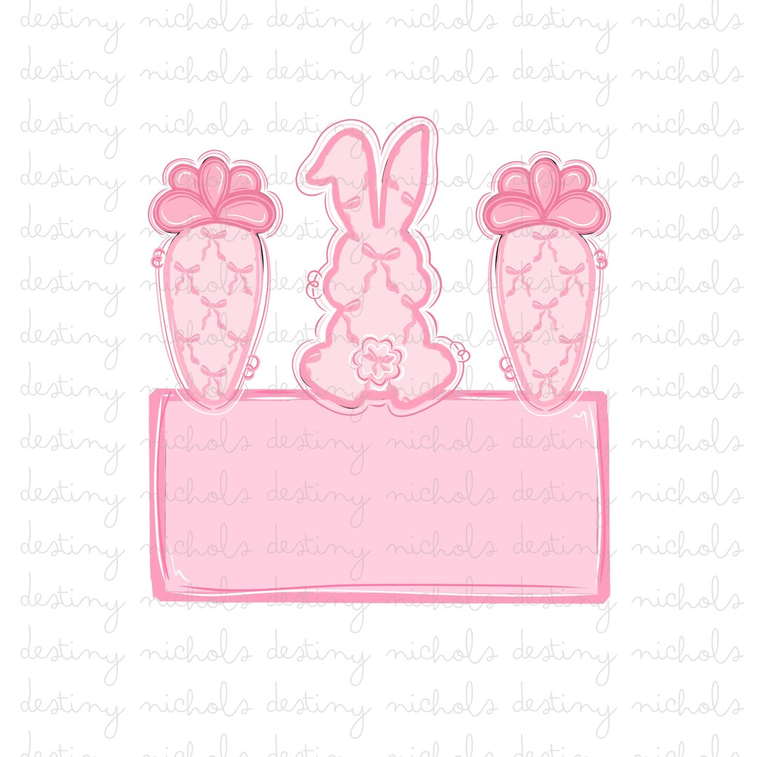 Easter Bunny Name Plate PNG | Digital Download | Hand Drawn | Name ...