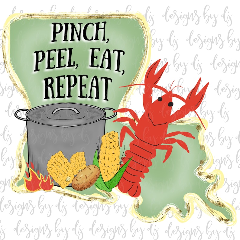 Crawfish Boil PNG | Louisiana Crawfish | Hand Drawn Digital Download ...