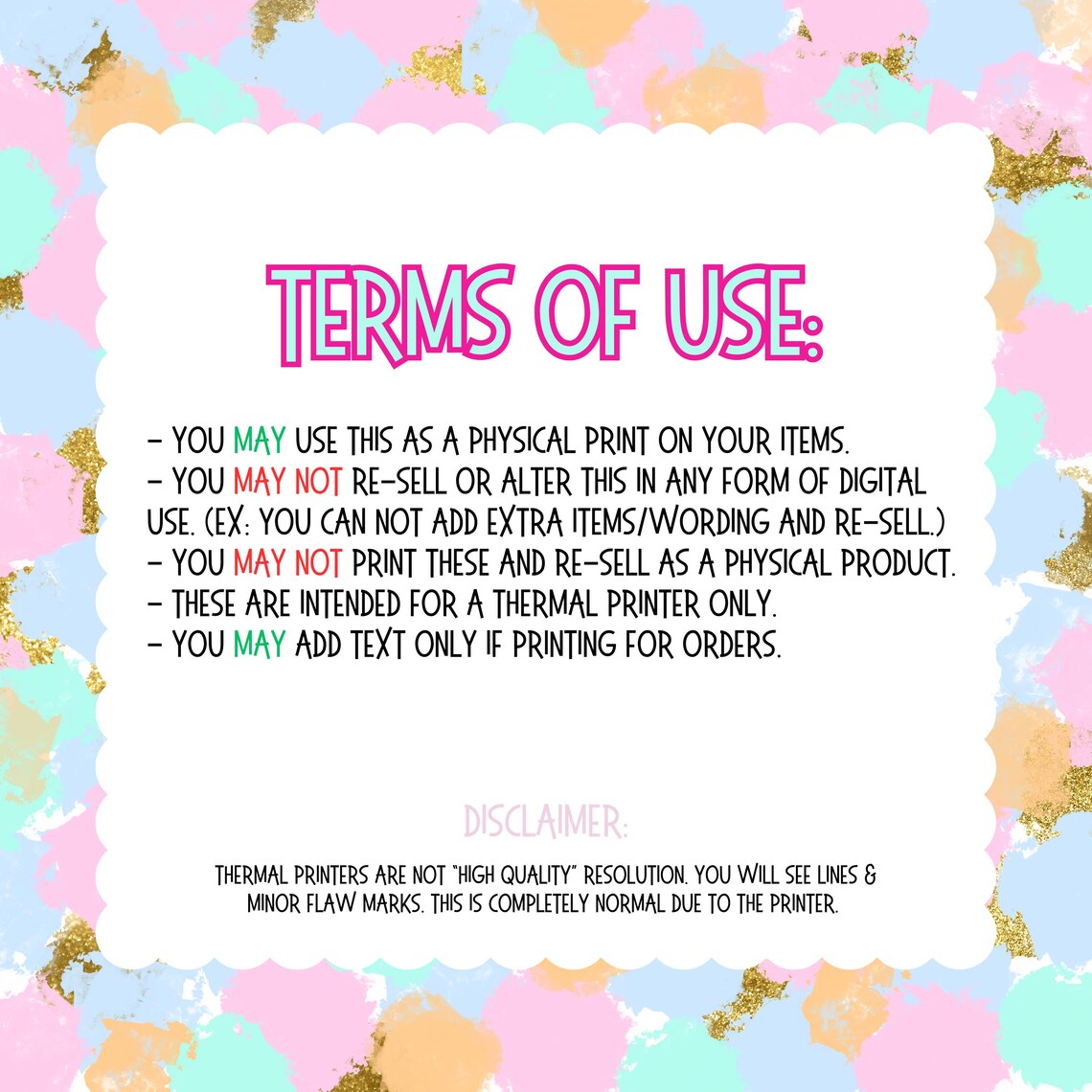 Thermal Pick up Label | Digital Download | Small Business PNG | 4x6 ...